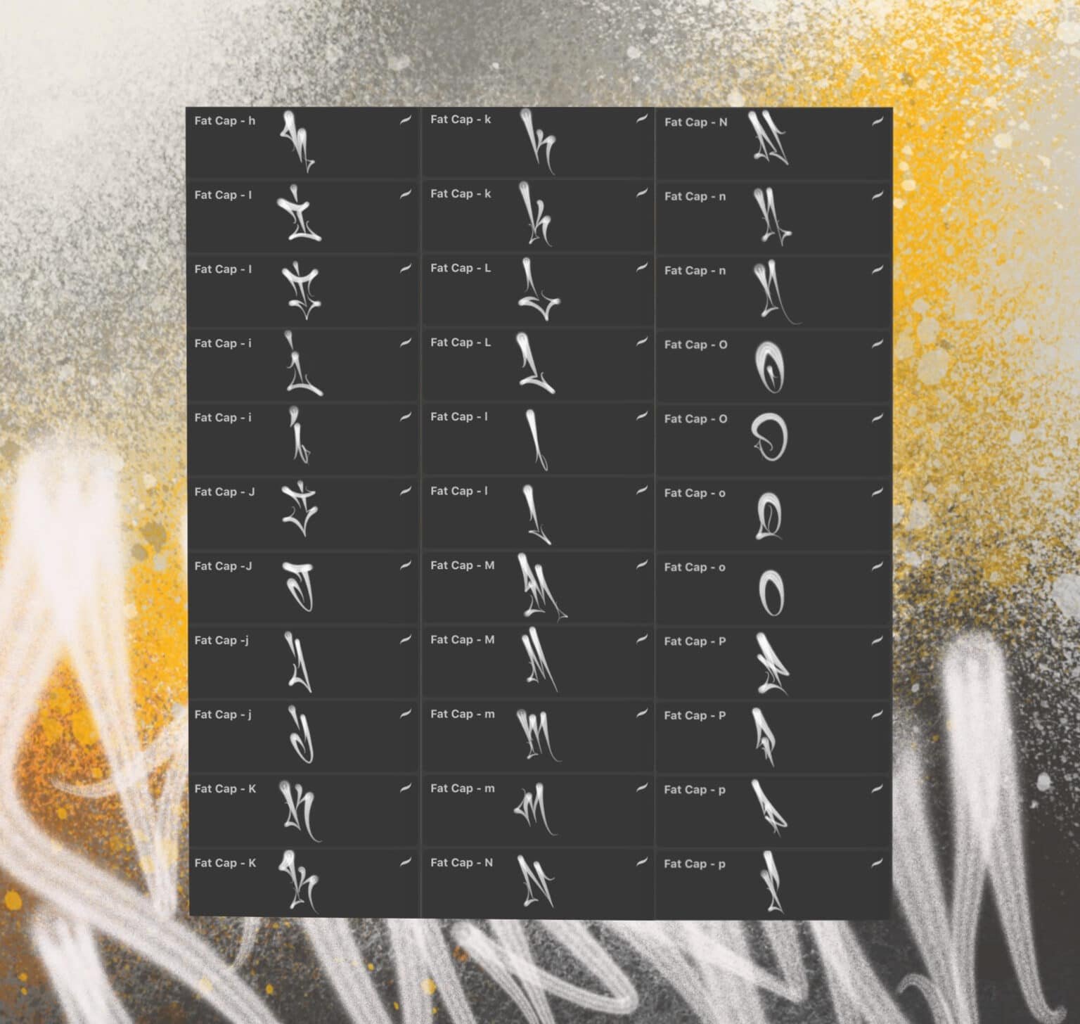 Graffiti Fat Cap - Letter Stamps For Procreate And Photoshop. - TORUS 1