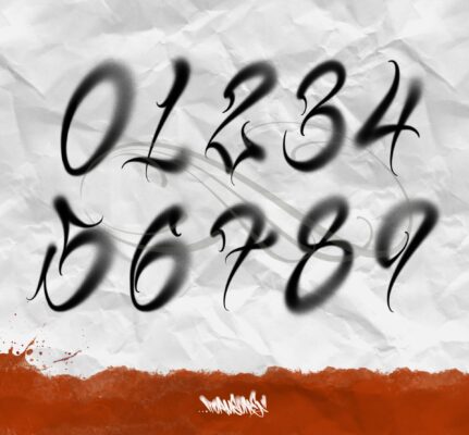 Tattoo Numbers Vol.2 - For Procreate and Photoshop. - TORUS 1