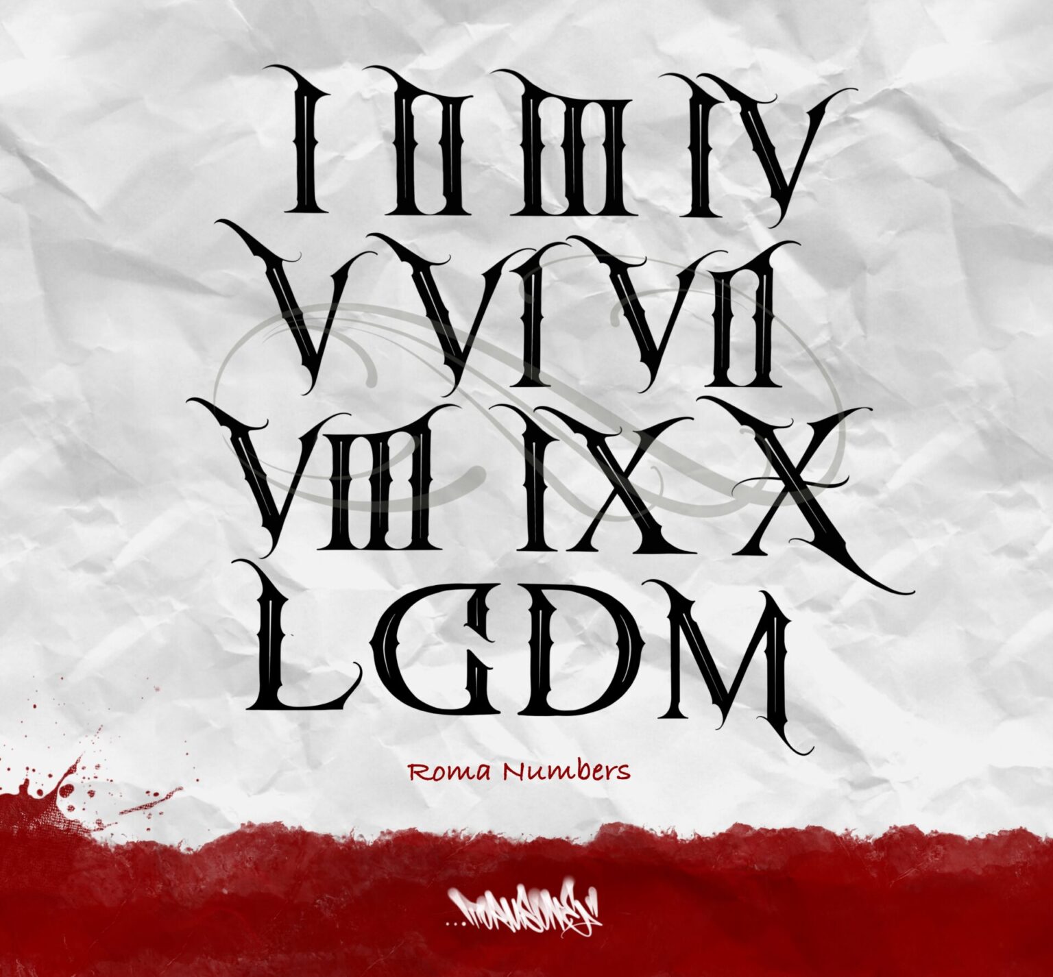 Tattoo Numbers Vol.2 - For Procreate and Photoshop. - TORUS 1