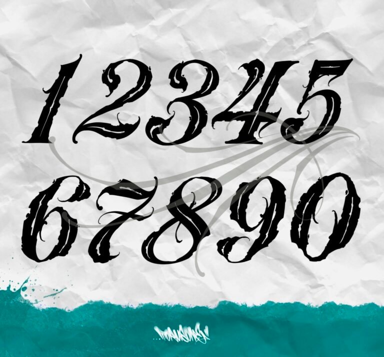 Tattoo Numbers Vol.2 - For Procreate and Photoshop. - TORUS 1