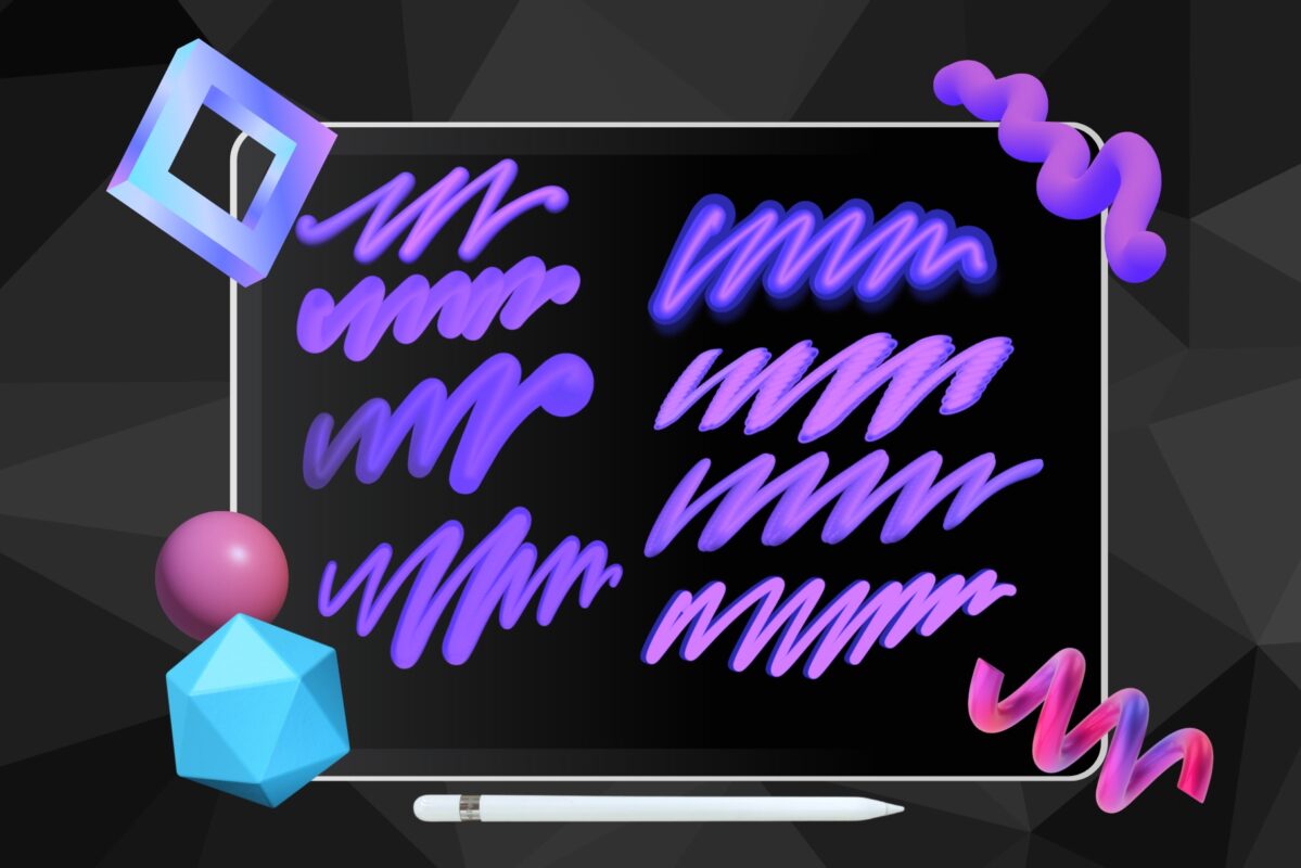 3d Lettering Pack For Procreate - 96 Brushes - TORUS 1