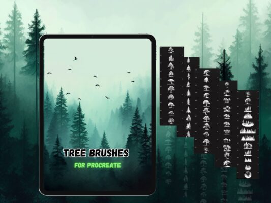 120 Tree Stamps - Brush Pack for Procreate - TORUS 1