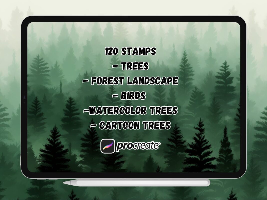 120 Tree Stamps - Brush Pack for Procreate - TORUS 1